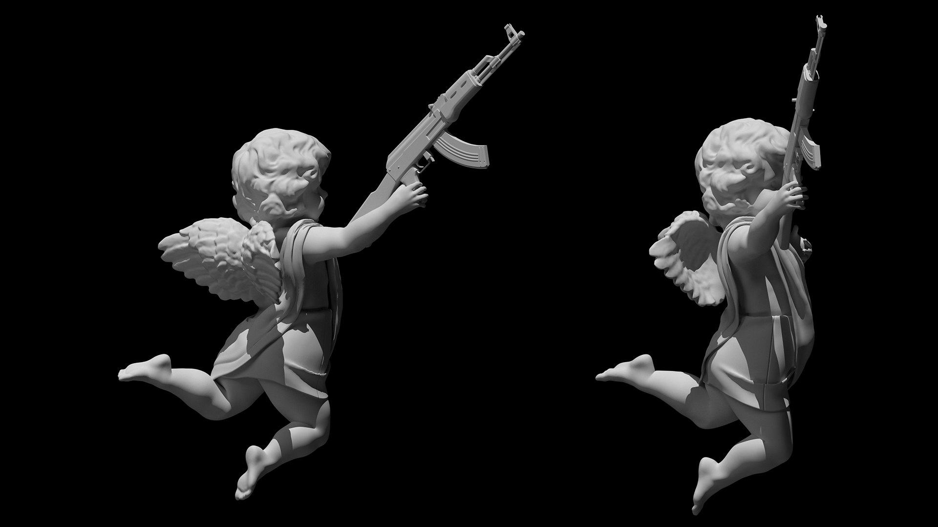 Cupid Angel For Valentines Day With Gun 3D 3D - TurboSquid 1835914