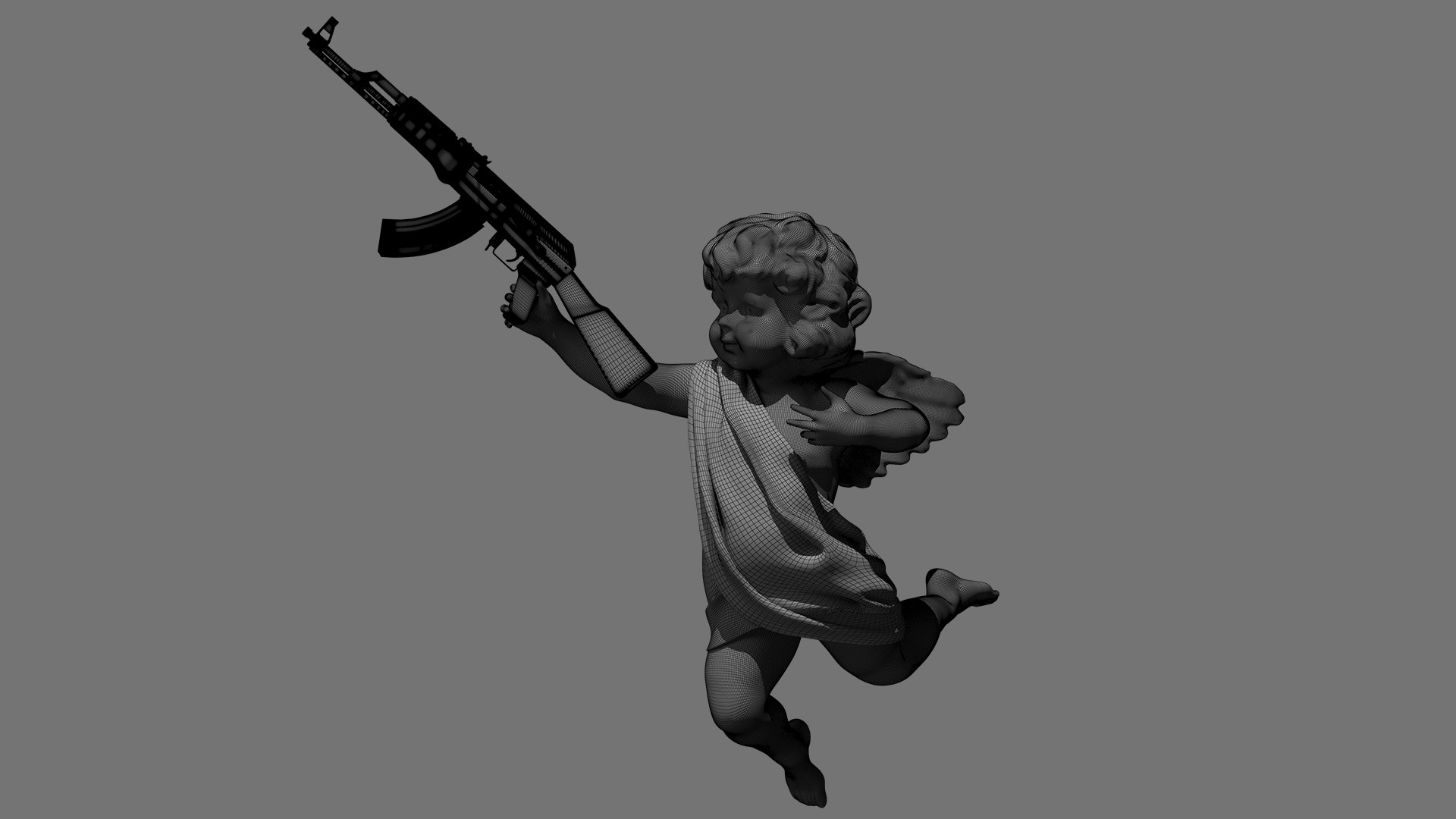 Cupid Angel For Valentines Day With Gun 3D 3D - TurboSquid 1835914