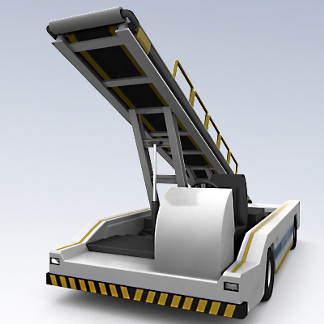 3d Model Airport Baggage Transporter Car