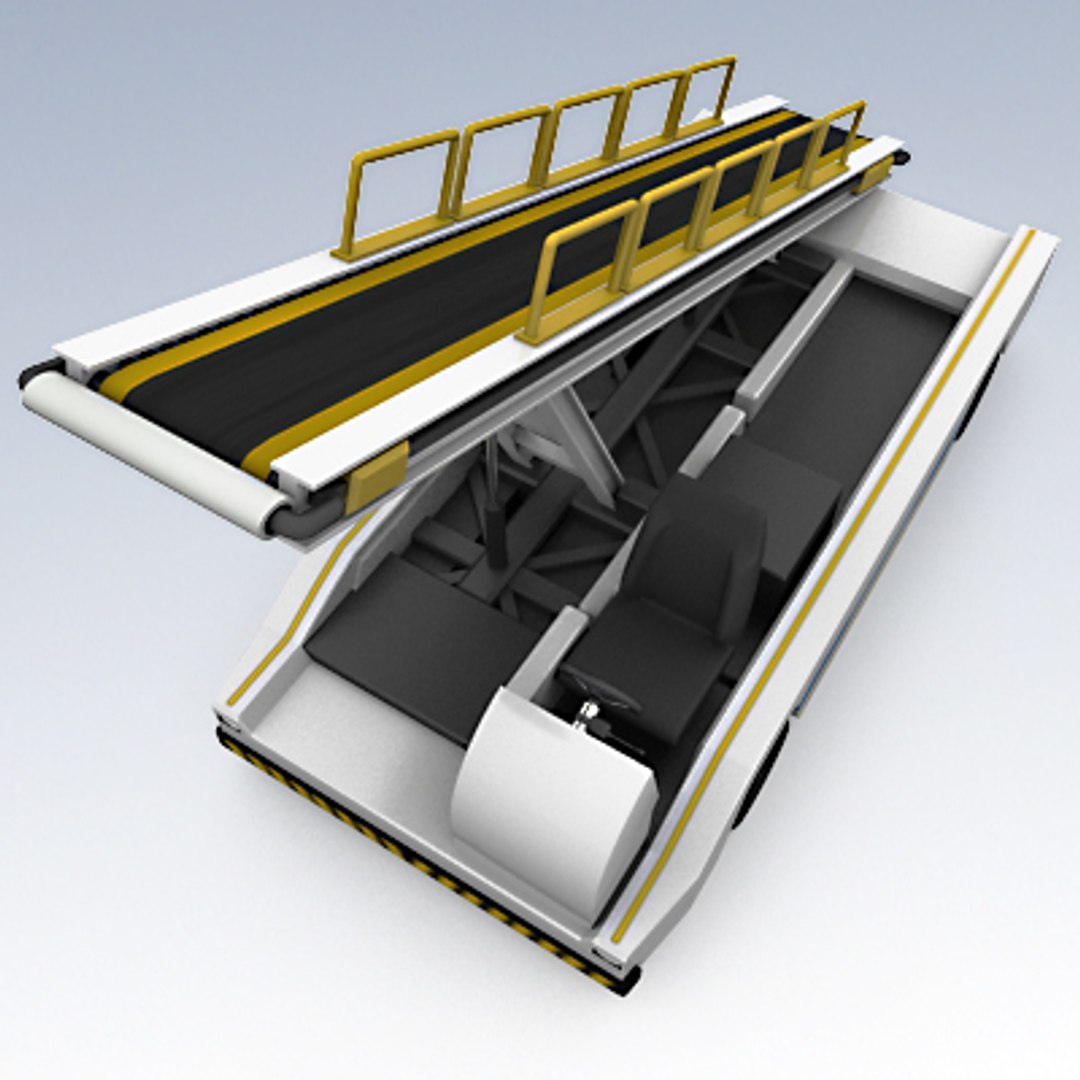3d Model Airport Baggage Transporter Car