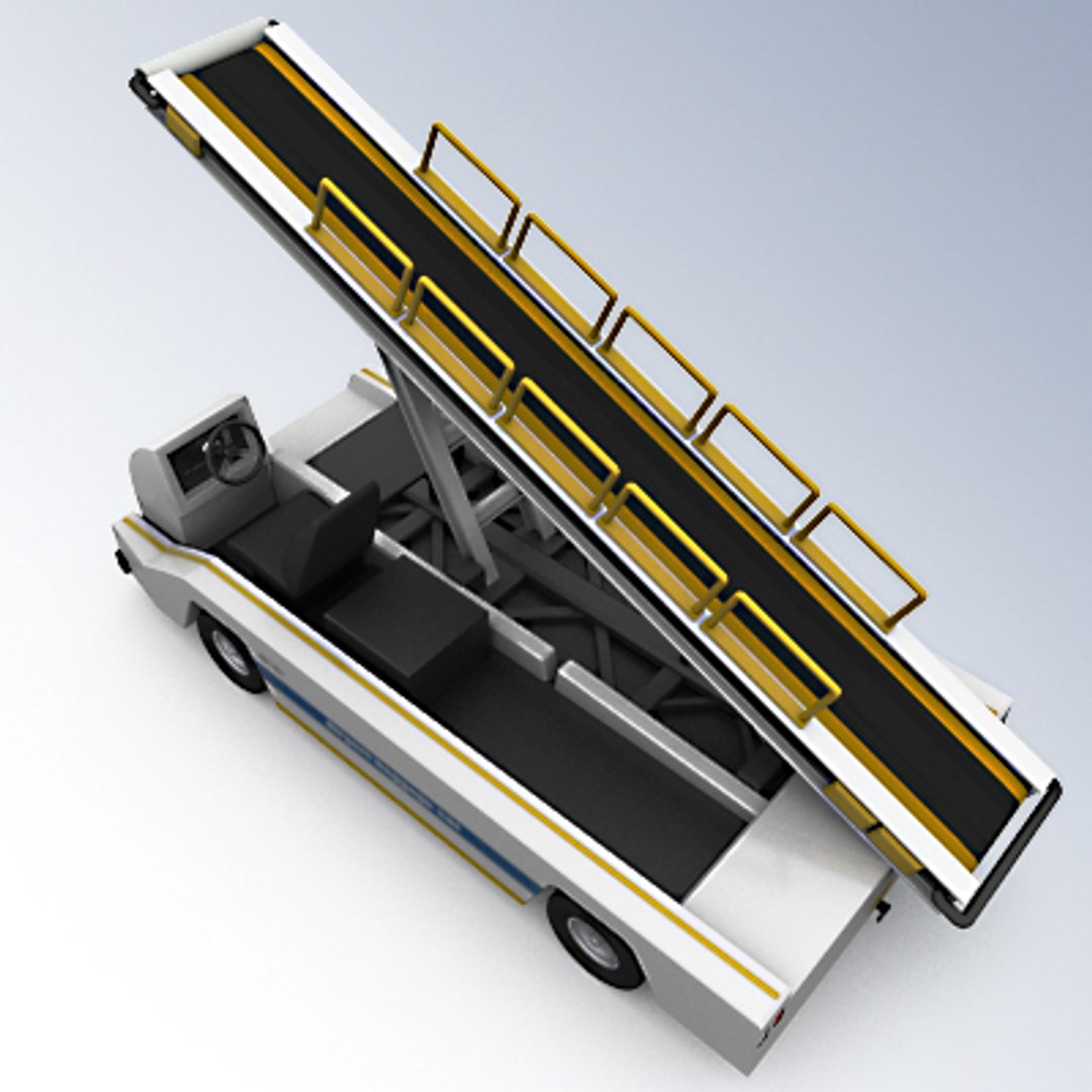 3d Model Airport Baggage Transporter Car