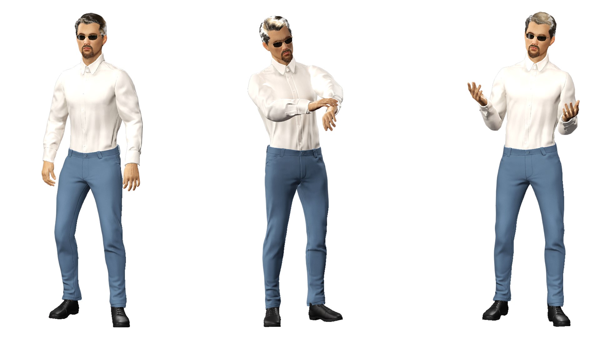 Realistic Rigged Style Office Gentleman Character 3D Model Model ...