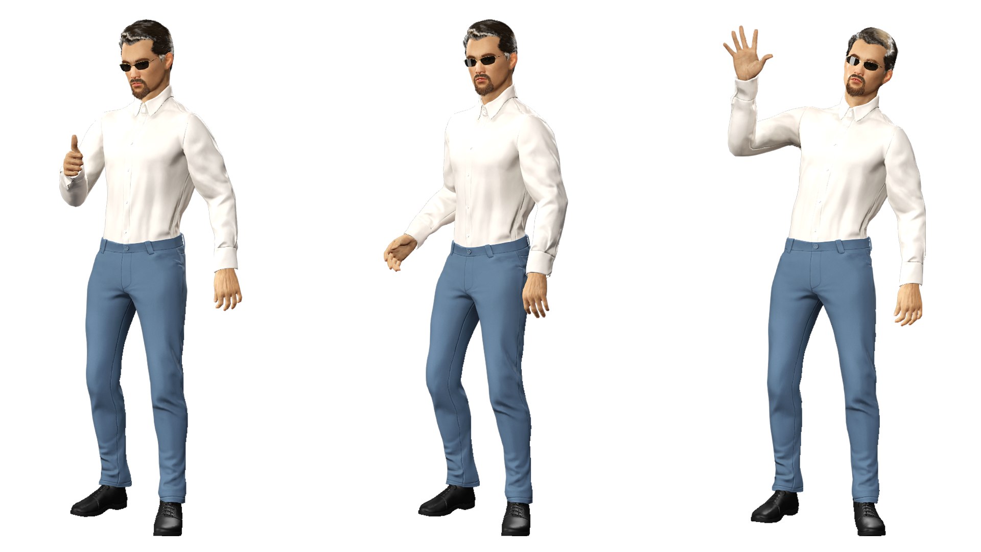 Realistic Rigged Style Office Gentleman Character 3D Model Model ...