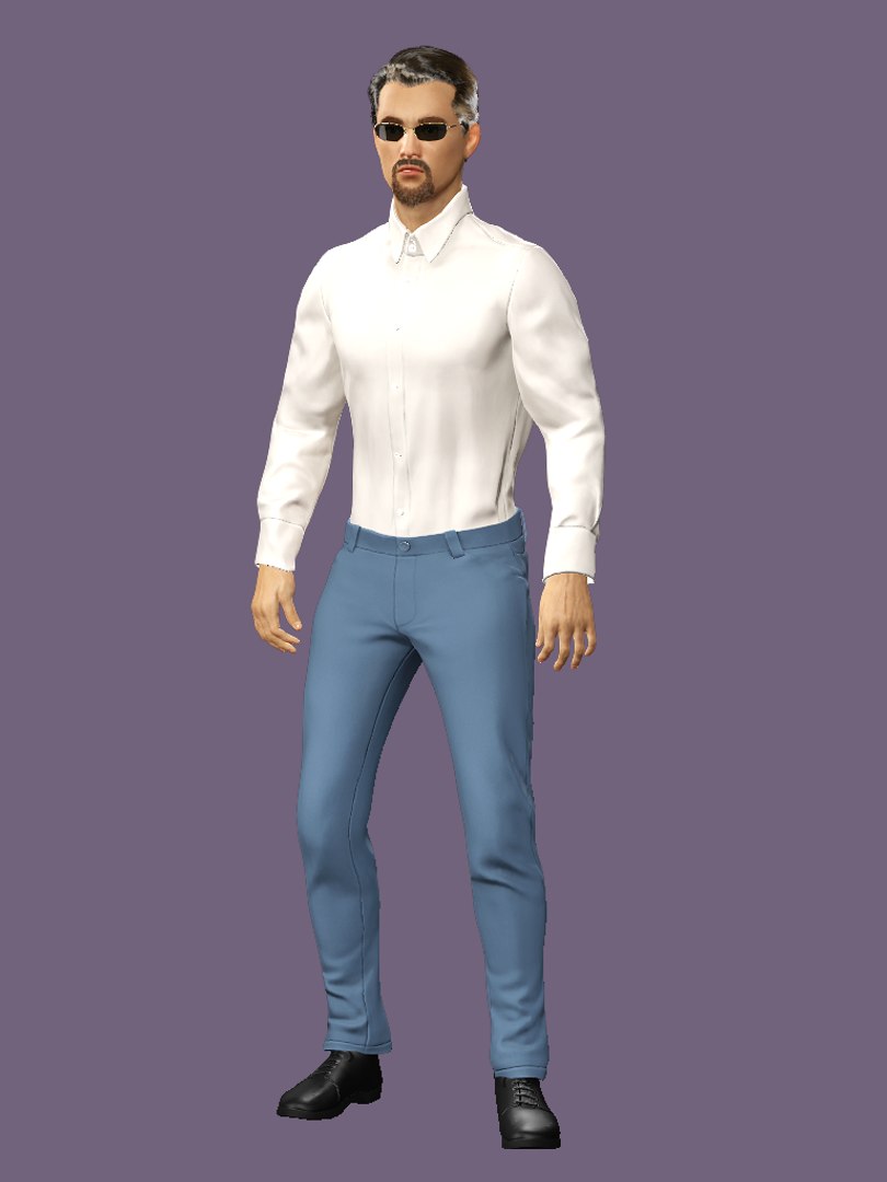 Realistic Rigged Style Office Gentleman Character 3D Model Model ...