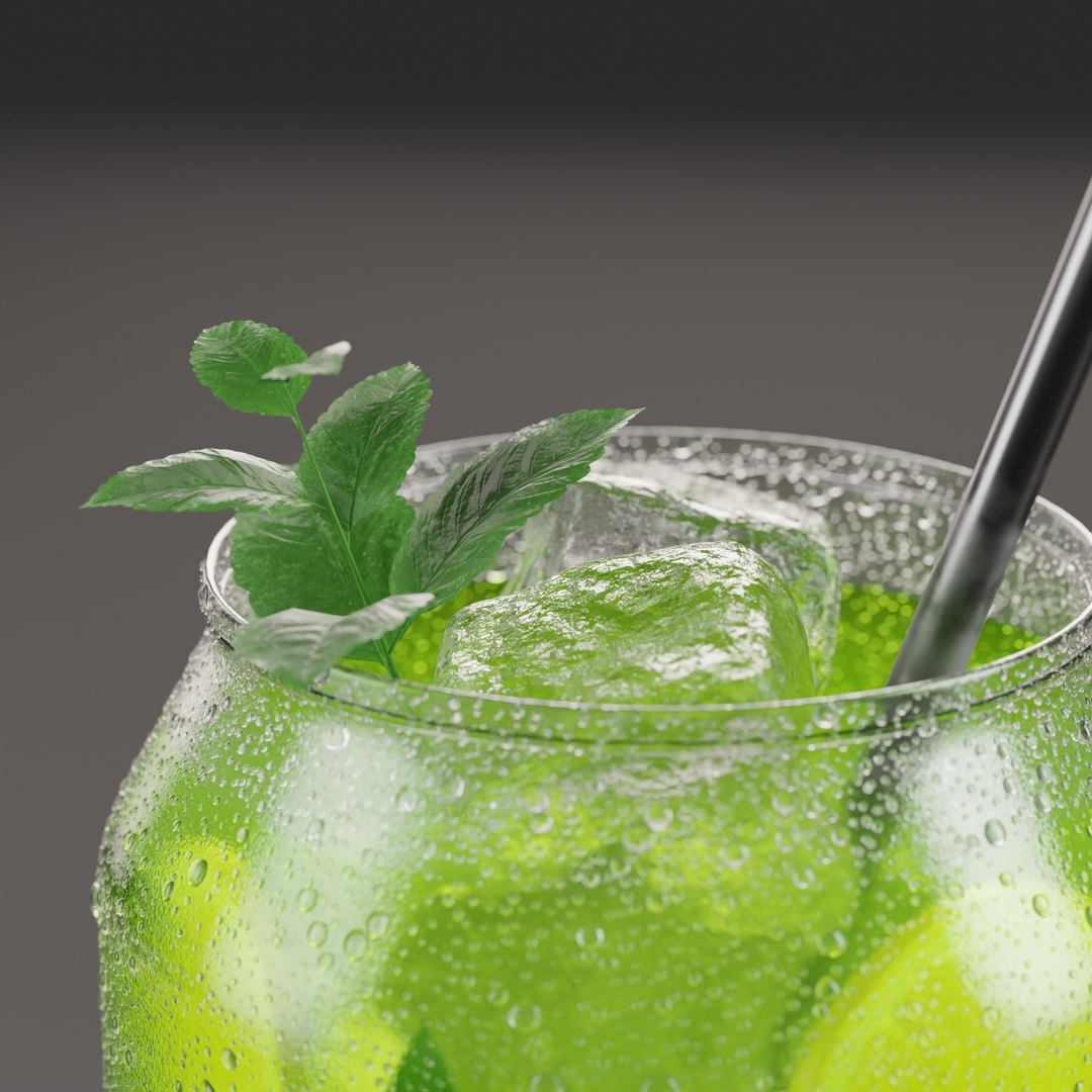 Cold Drink - Mojito Glass - 01 3D - TurboSquid 2132503