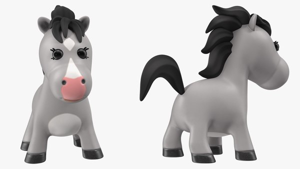 3D Cartoon White Horse Rigged for Maya - TurboSquid 1761377