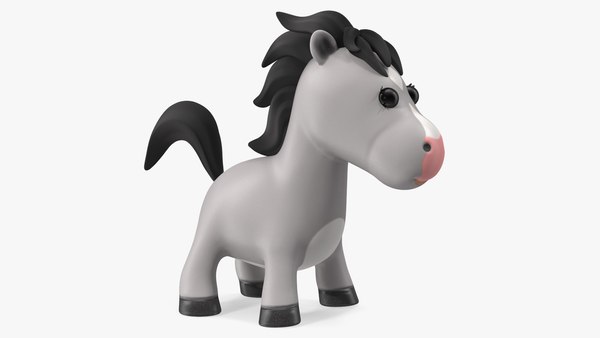 3D Cartoon White Horse Rigged for Maya - TurboSquid 1761377