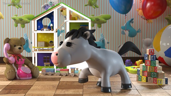 3D Cartoon White Horse Rigged for Maya - TurboSquid 1761377