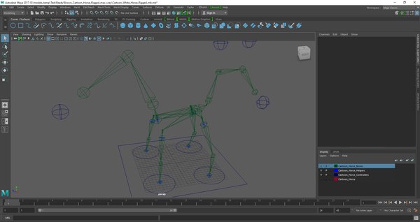 마야를 위해 조작된 만화 백마 3D 모델 - TurboSquid 1761377