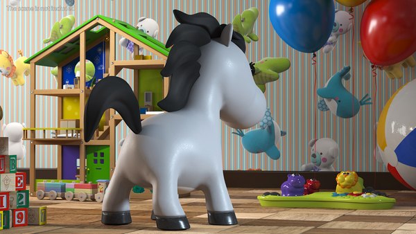 3D Cartoon White Horse Rigged for Maya - TurboSquid 1761377