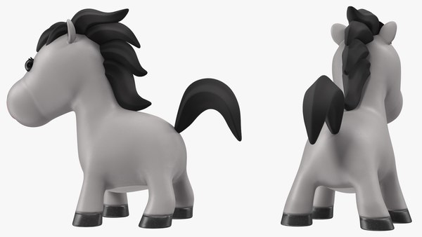 3D Cartoon White Horse Rigged for Maya - TurboSquid 1761377