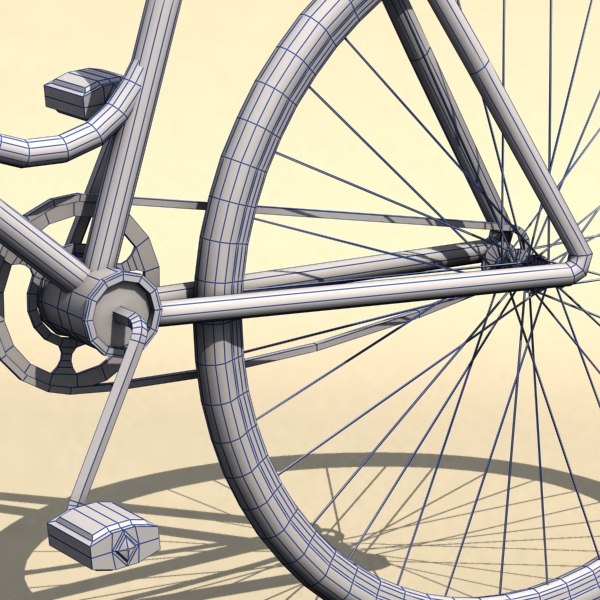 vintage ladies bicycle 3d model