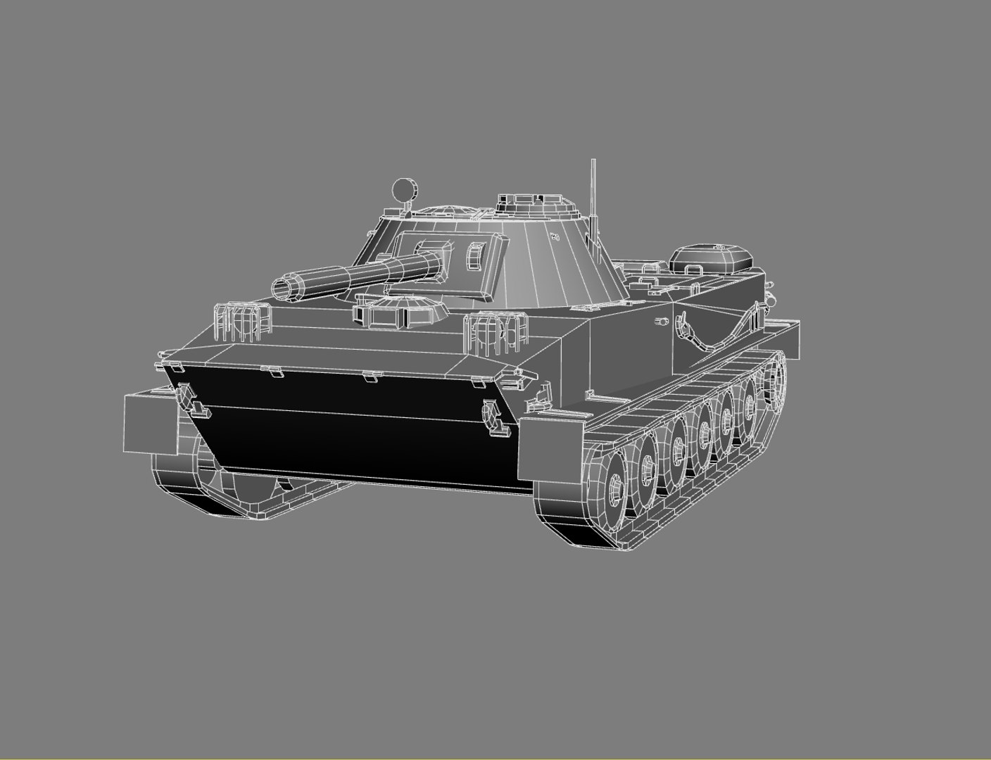 Pt-76 Tank Soviet 3d Model