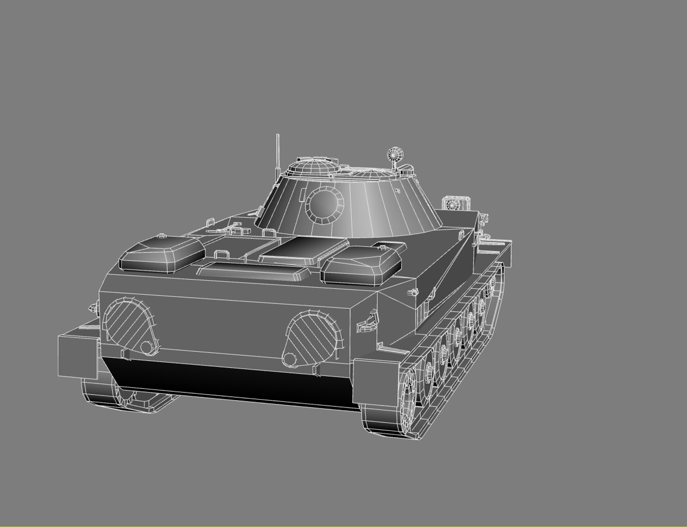 pt-76 tank soviet 3d model