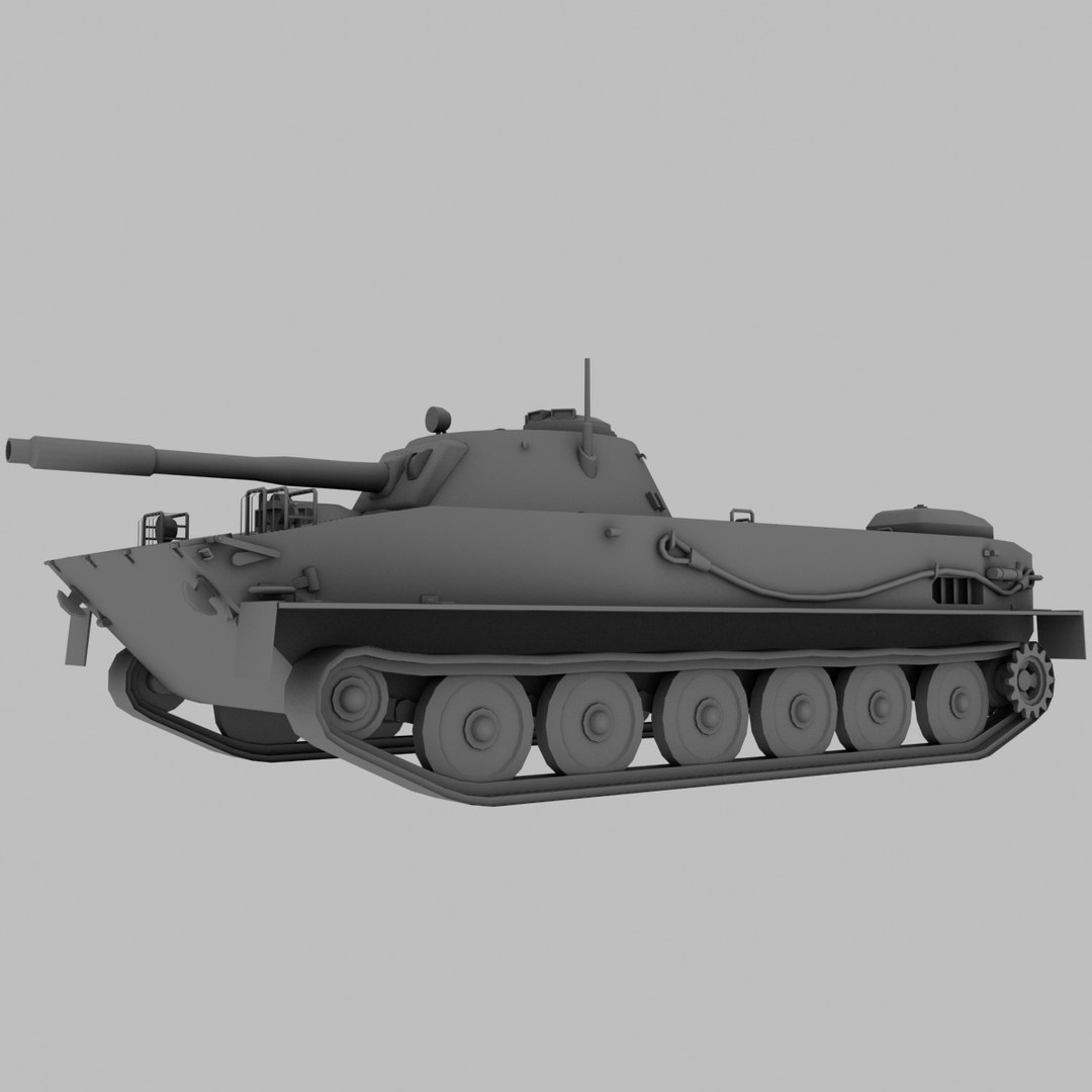 Pt-76 Tank Soviet 3d Model