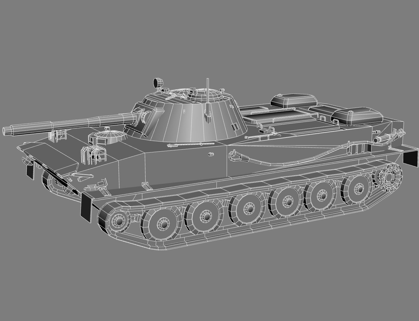 Pt-76 Tank Soviet 3d Model