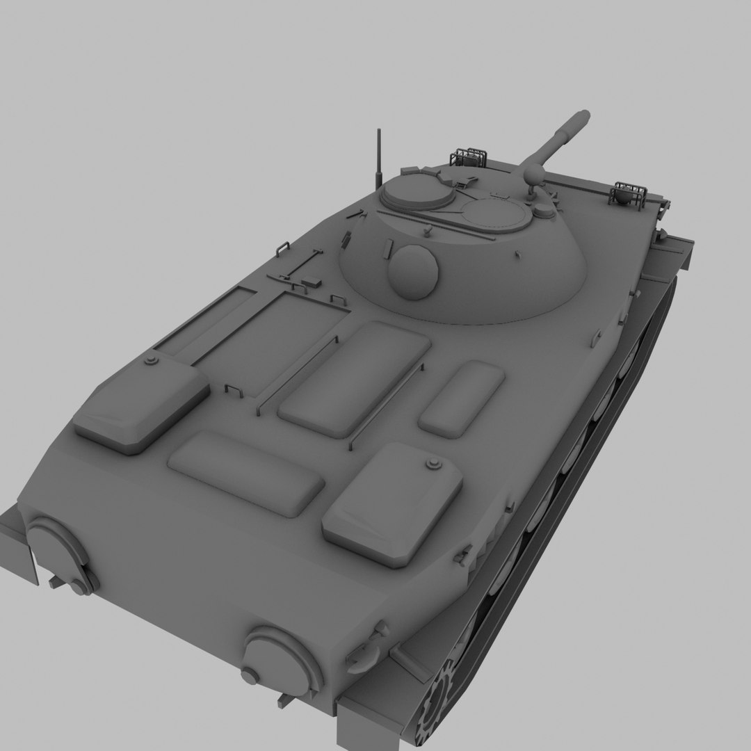 Pt-76 Tank Soviet 3d Model