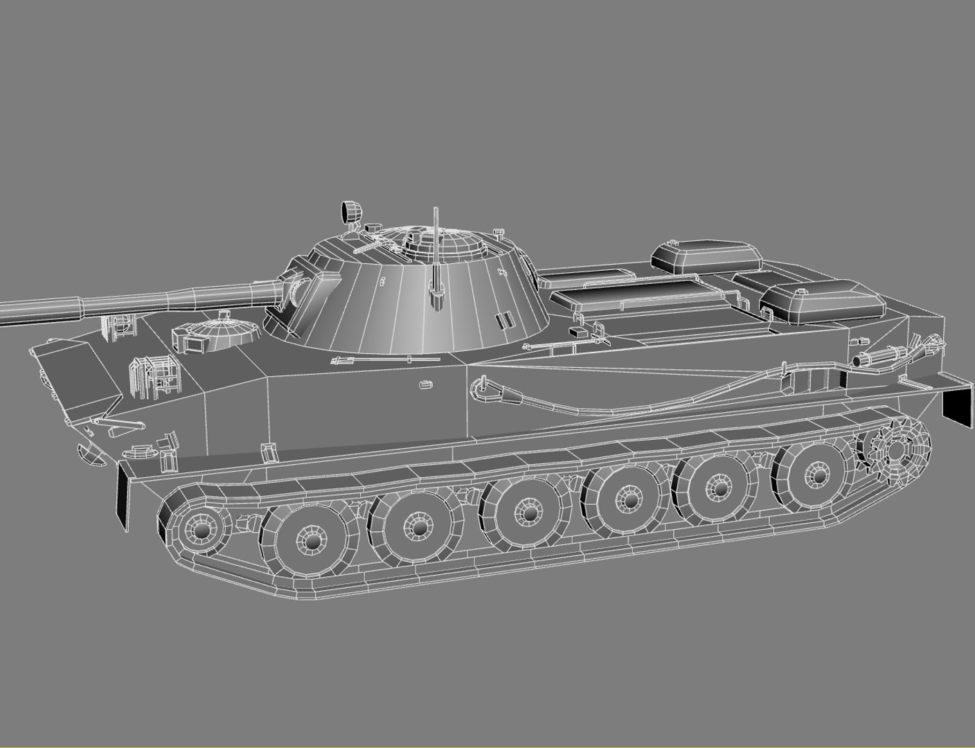 pt-76 tank soviet 3d model