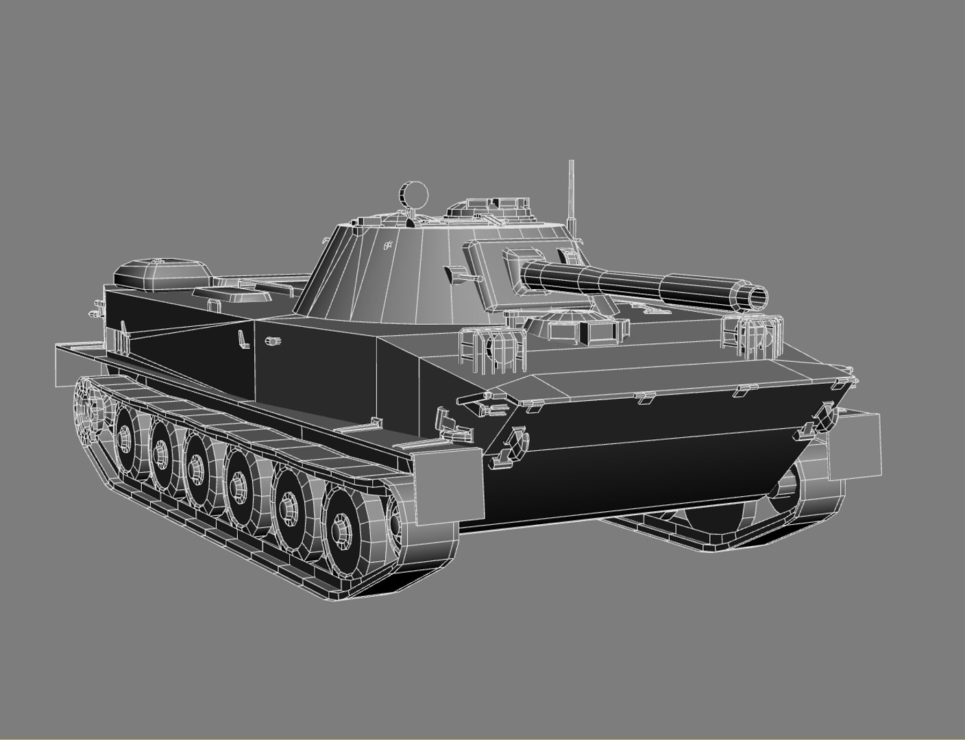 Pt-76 Tank Soviet 3d Model