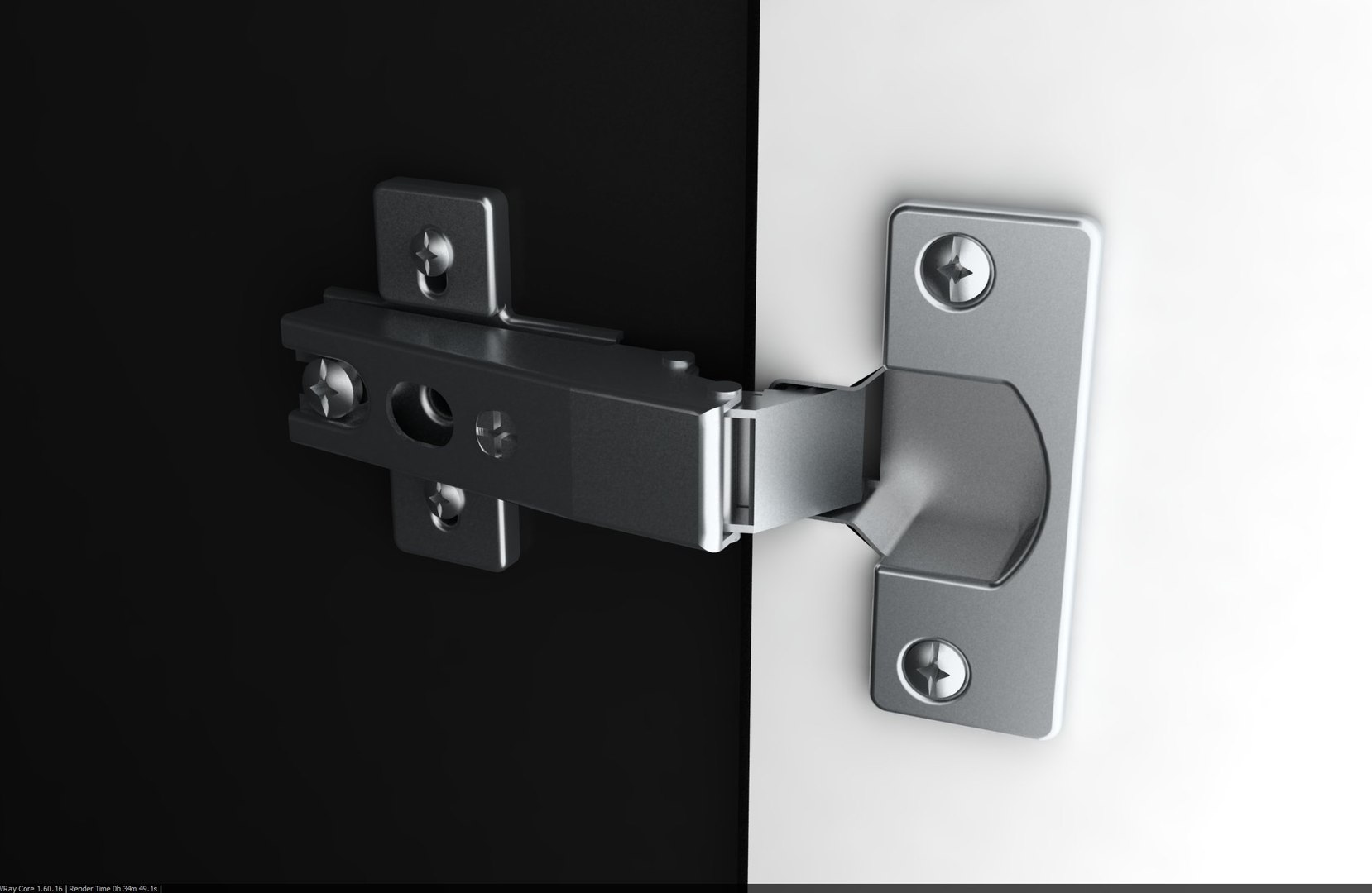 3d Model Hinge Furniture Door Hydraulic