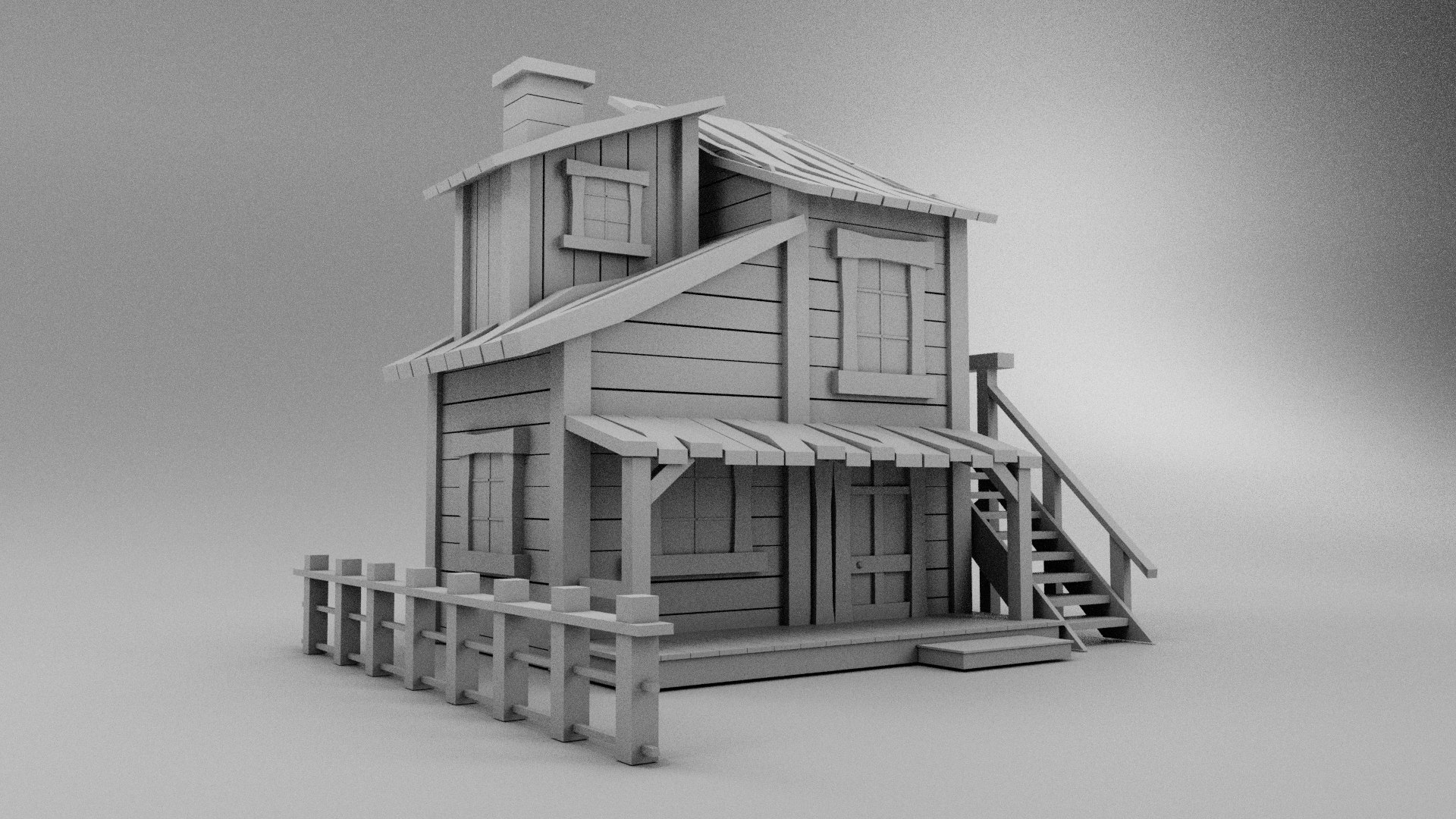 3D Low Poly Wild West House Model - TurboSquid 2026422