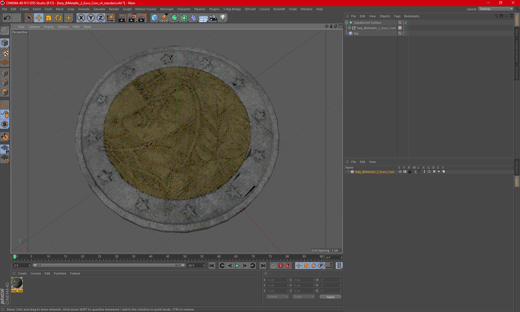 3D Italy BiMetallic 2 Euro Coin Model - TurboSquid 2146031