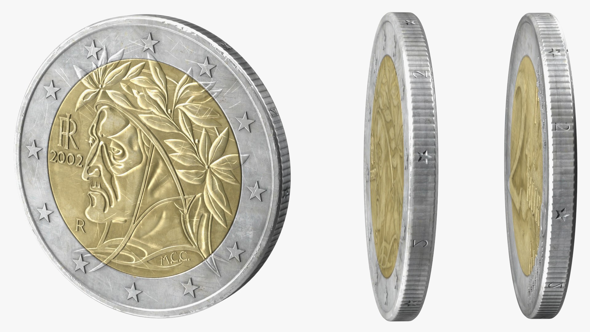 3D Italy BiMetallic 2 Euro Coin Model - TurboSquid 2146031