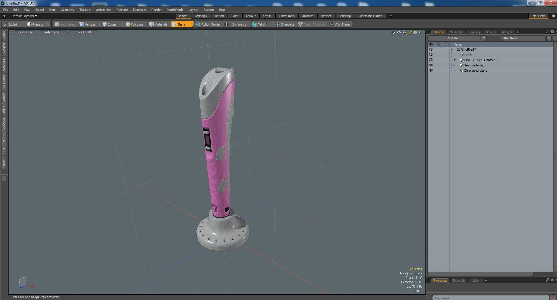 3D Pink 3D Pen Children - TurboSquid 2130612