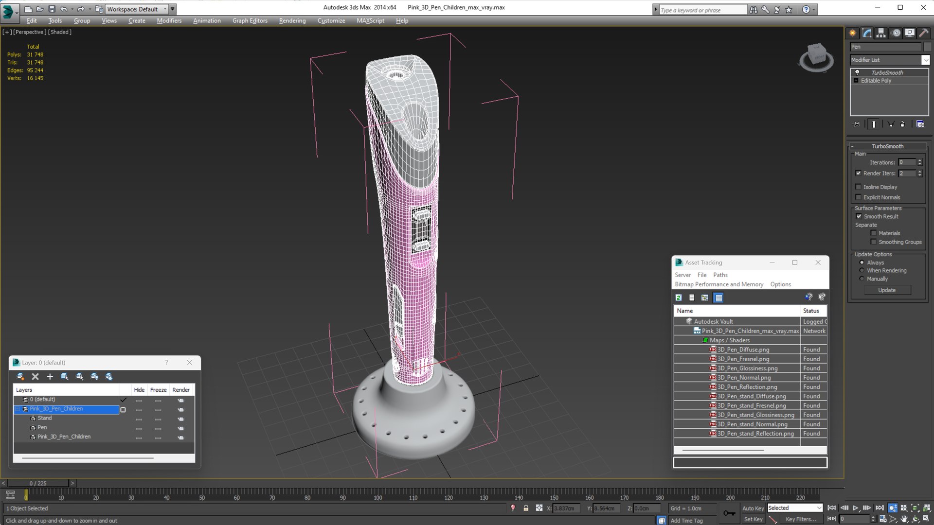 3D Pink 3D Pen Children - TurboSquid 2130612