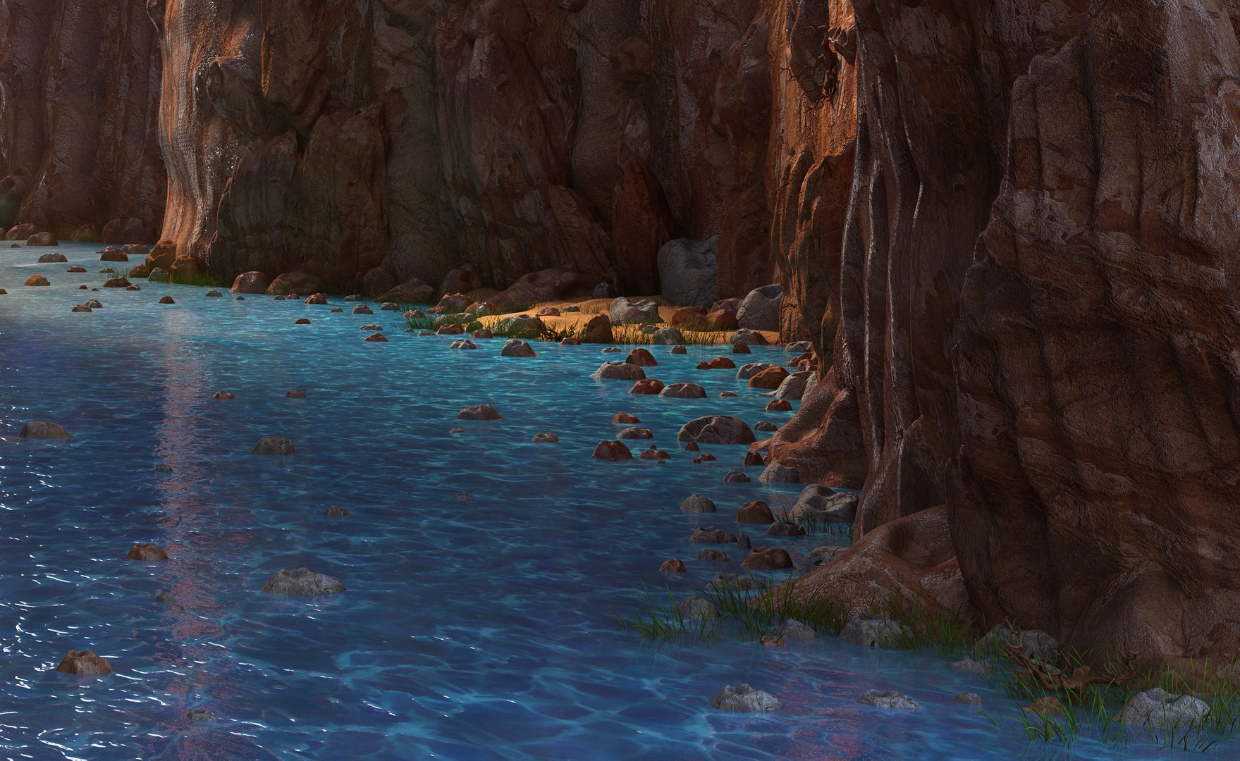 3D fantasy river rock - TurboSquid 1323423