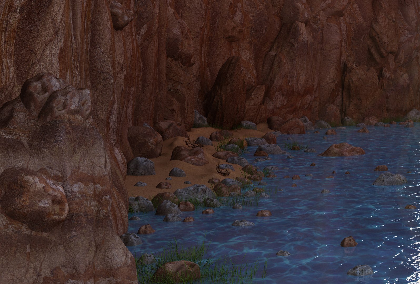 3D fantasy river rock - TurboSquid 1323423