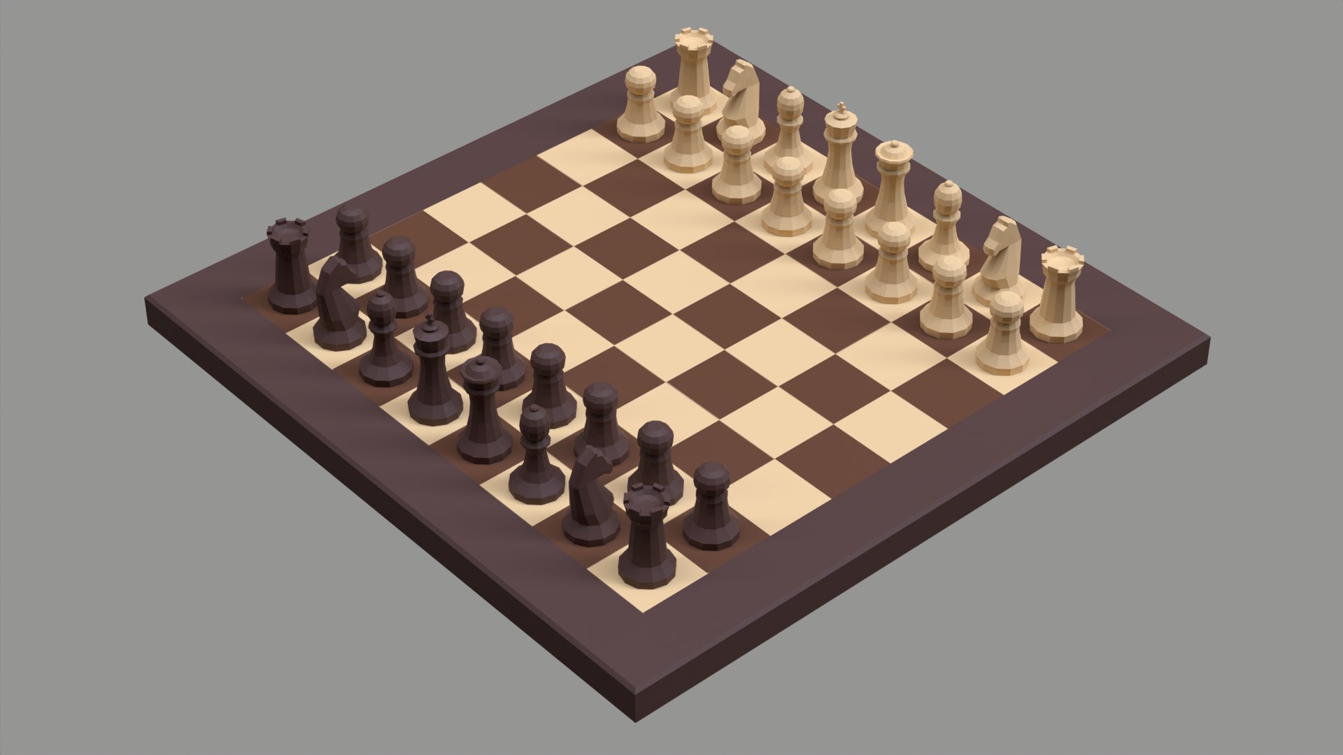 Free 3D Chess Set Low Poly Model - TurboSquid 2052434