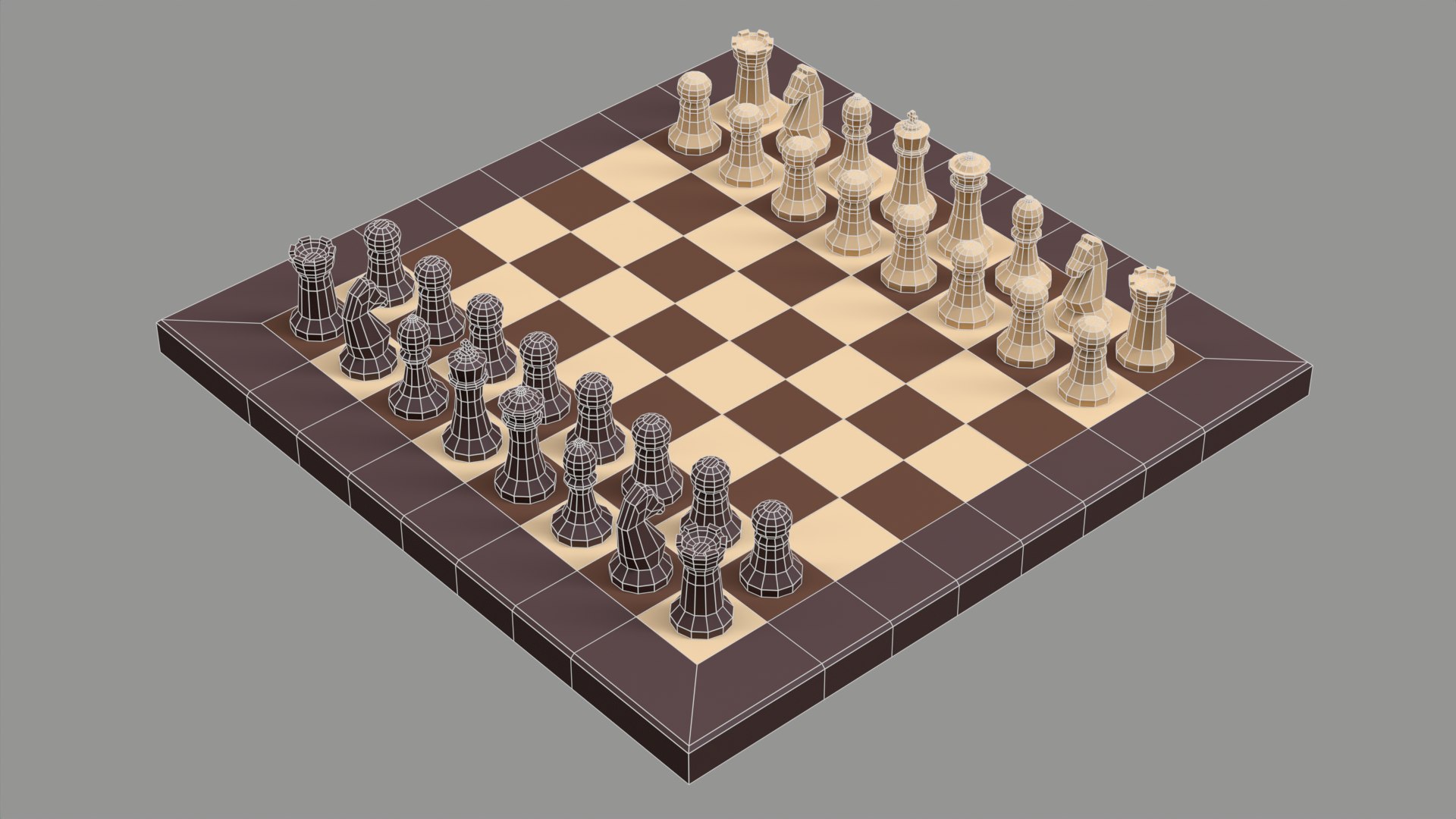 Free 3D Chess Set Low Poly Model - TurboSquid 2052434