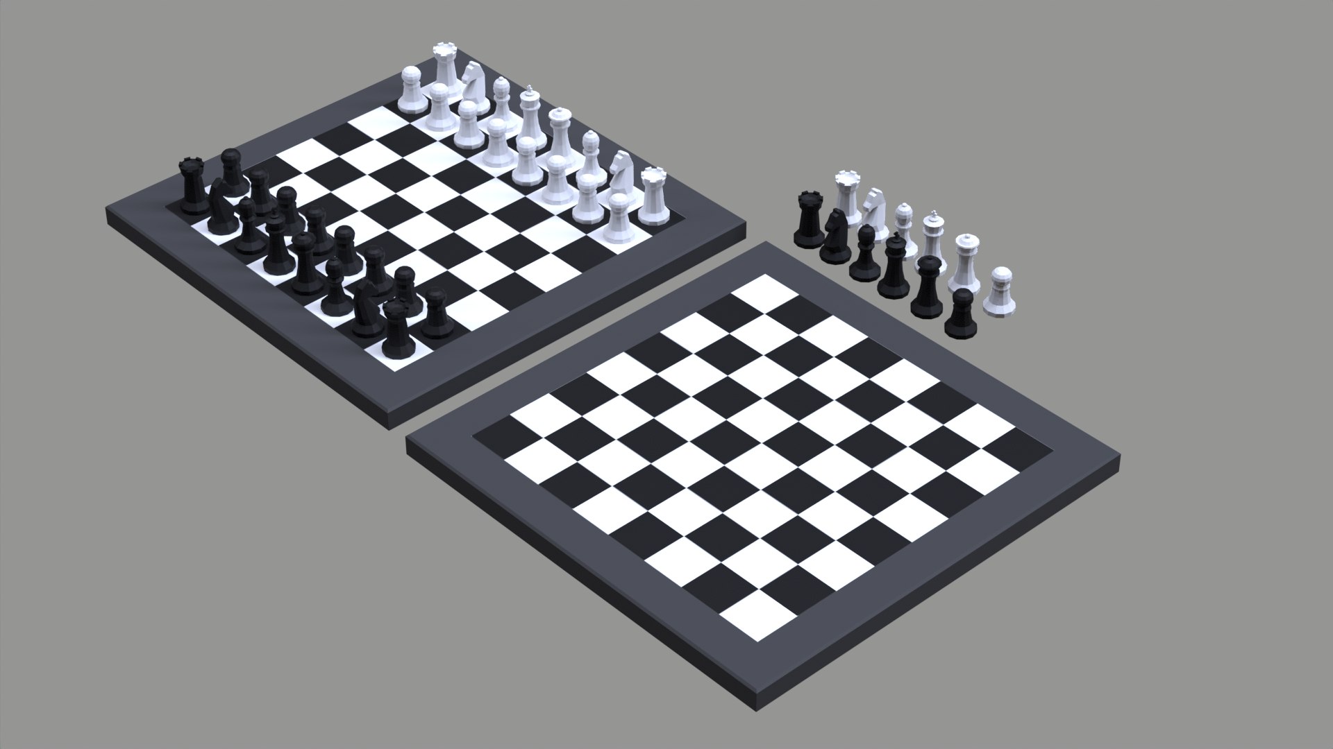 Free 3D Chess Set Low Poly Model - TurboSquid 2052434