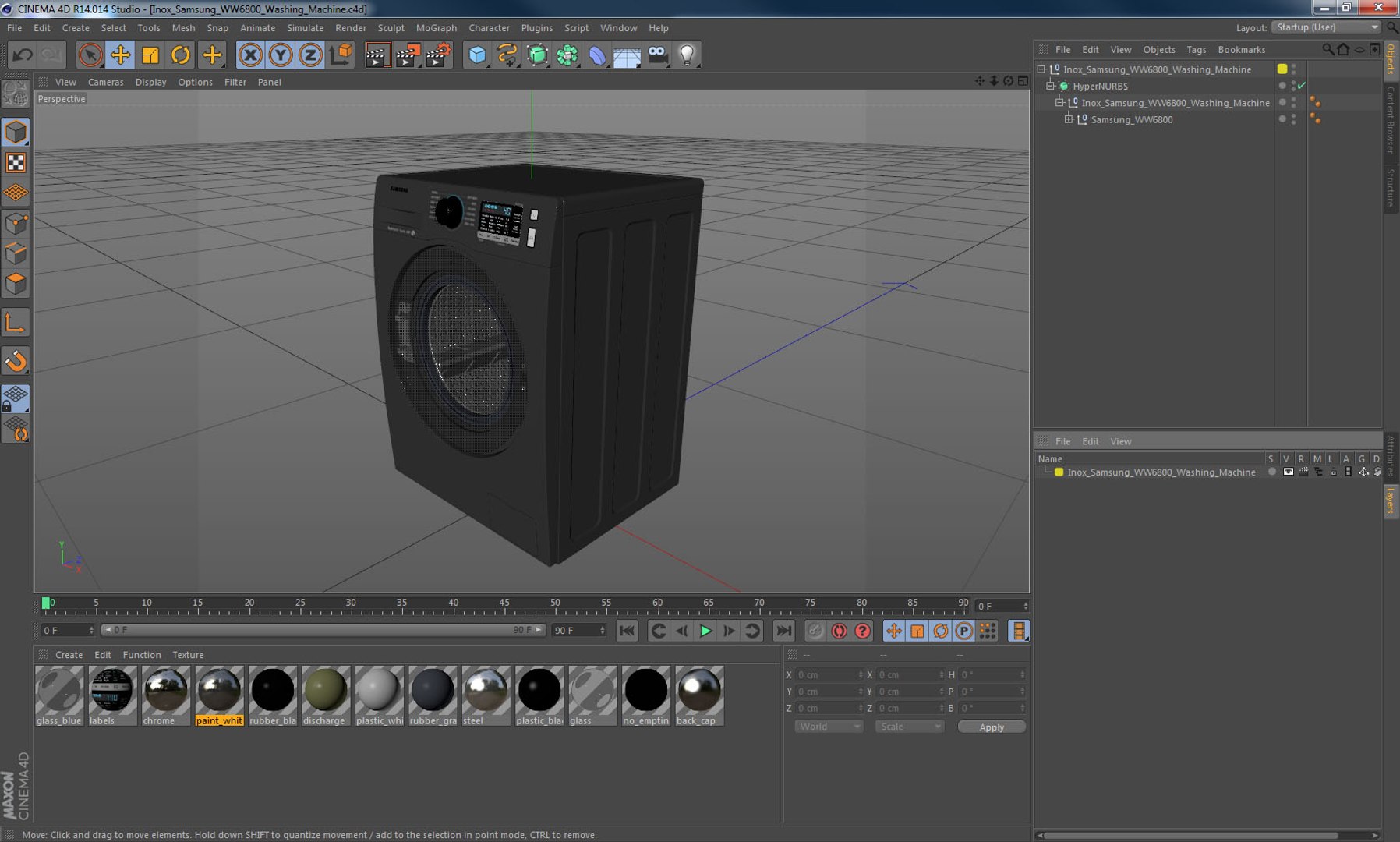 3D Inox Samsung Ww6800 Washing Machine - TurboSquid 1289092