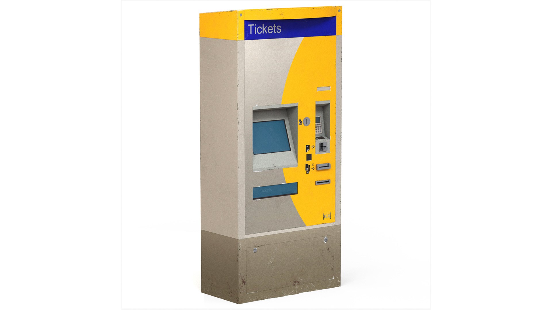 3D Biletomat Ticket Validation Card Payment Machine Aged Model ...