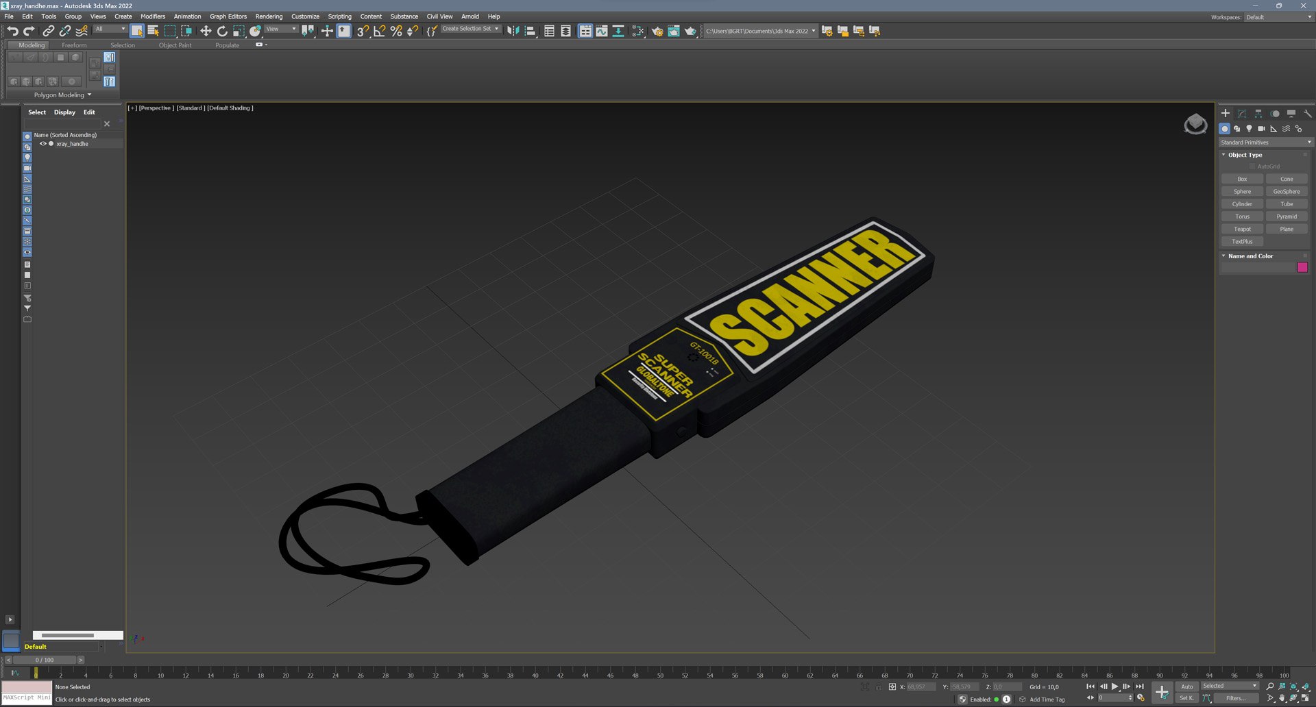Handheld Security Metal Detector 3D model - TurboSquid 2183611