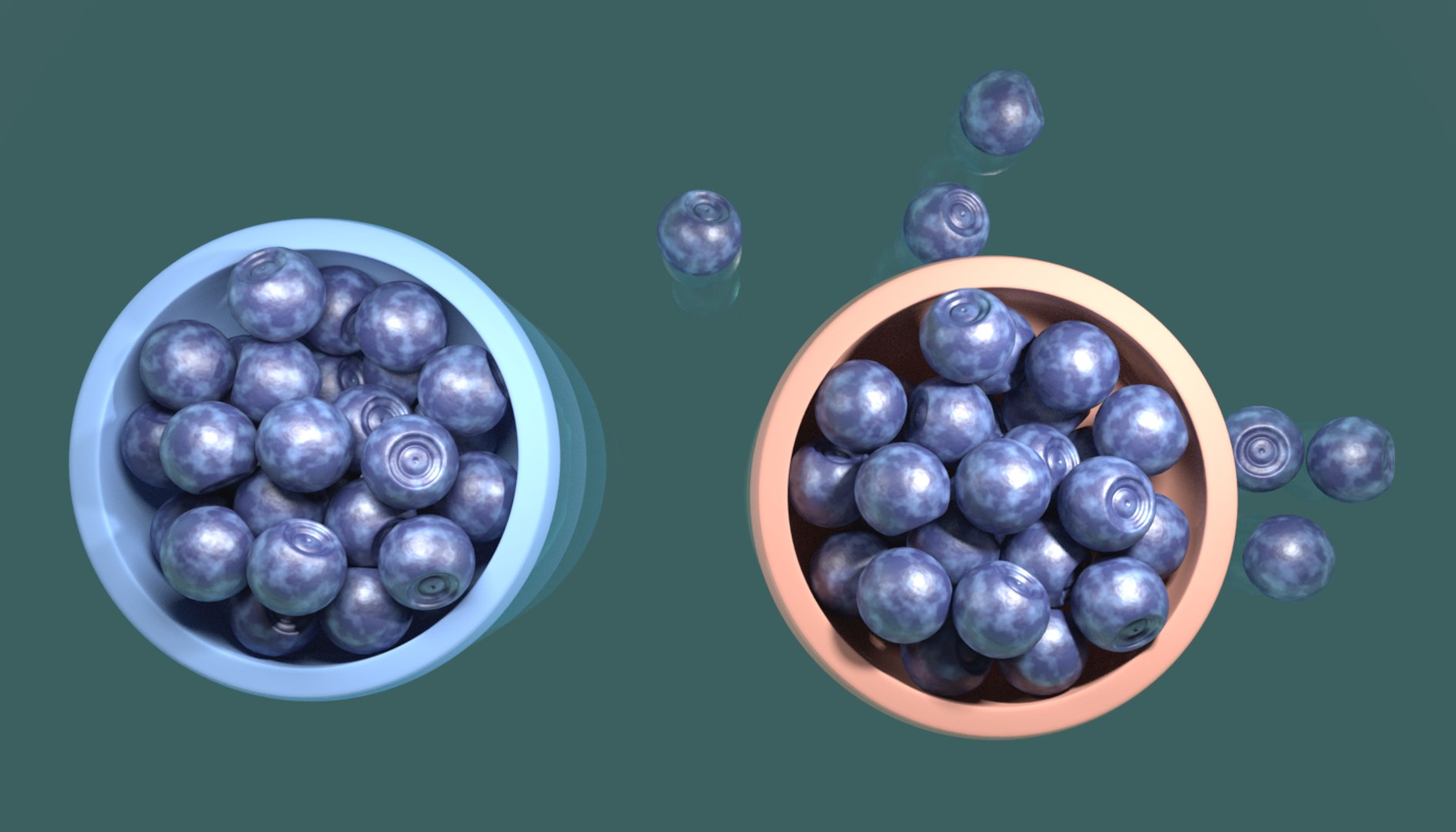 3D Blueberry Bowls Model - TurboSquid 1237777