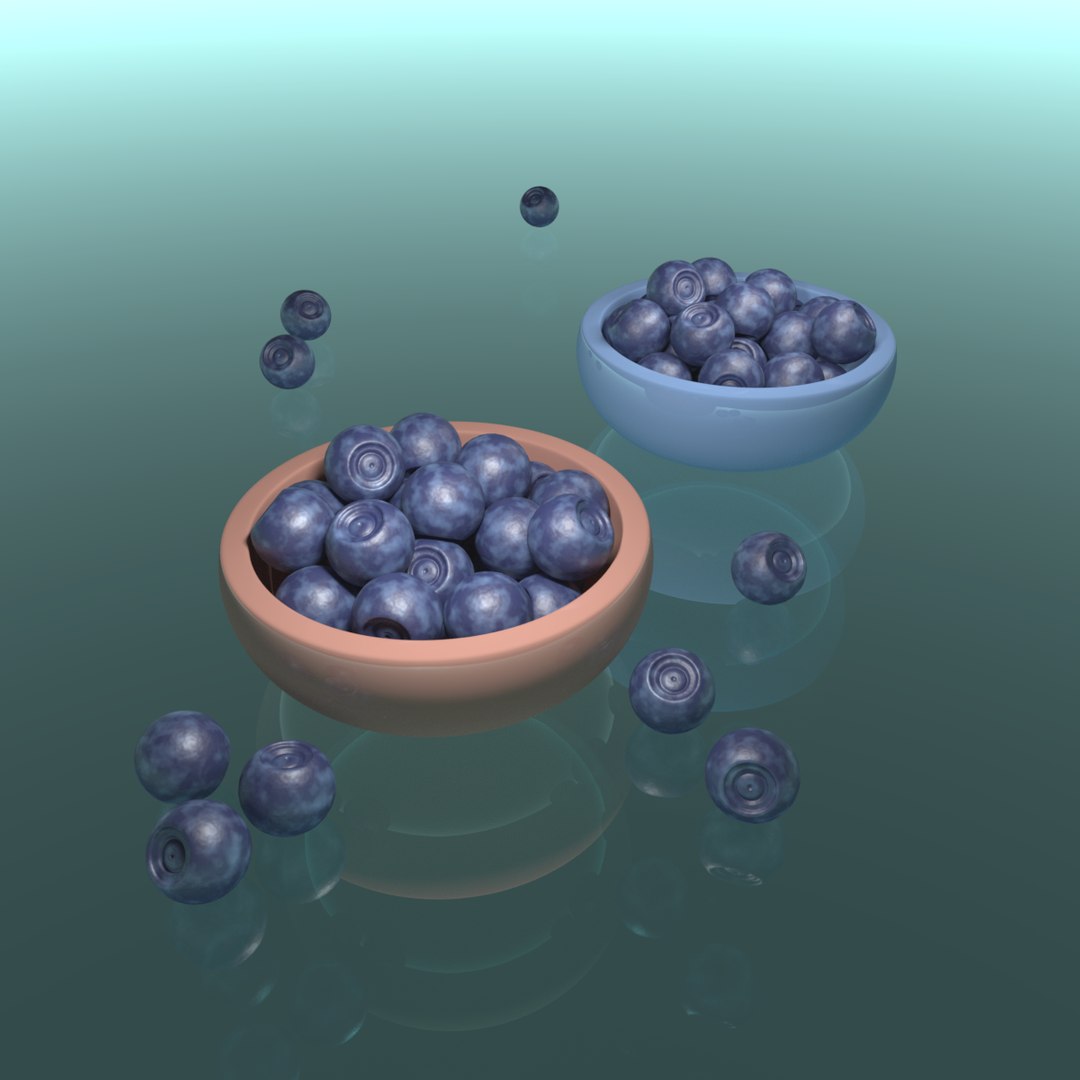 3D Blueberry Bowls Model - TurboSquid 1237777