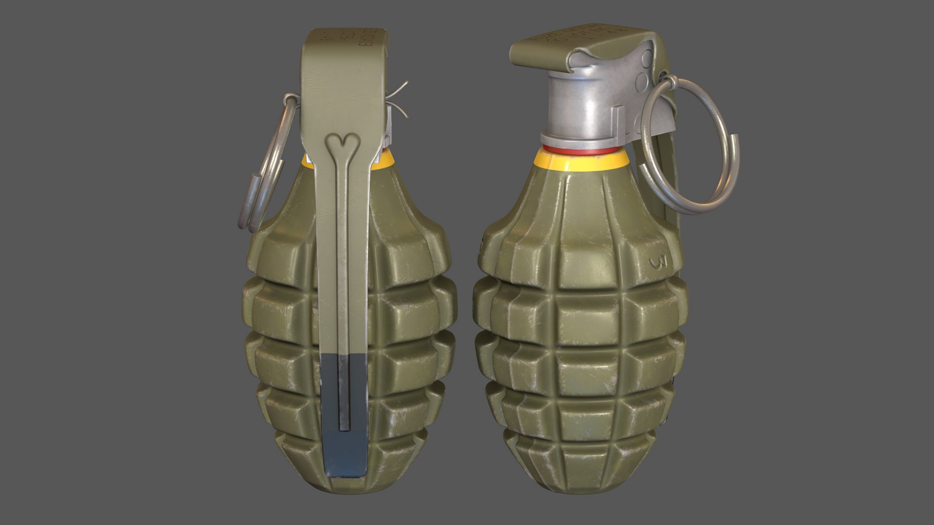 American mk2 fragmentation hand 3D model - TurboSquid 1448158