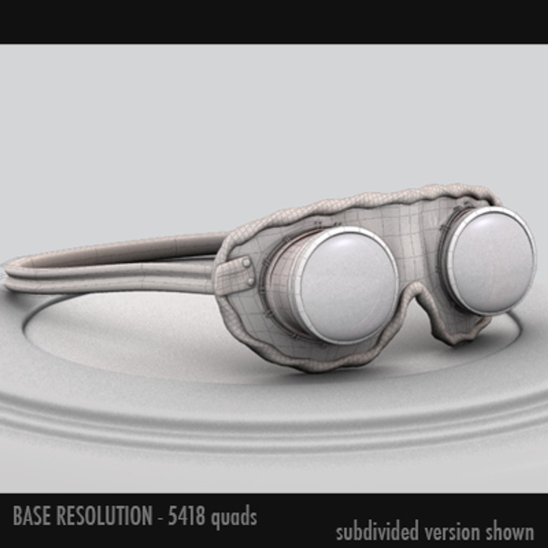 world war goggles 3d model