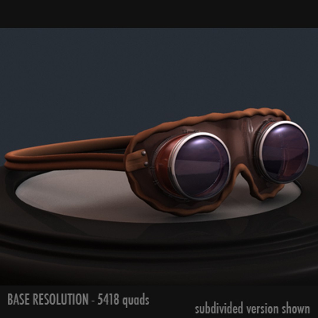 world war goggles 3d model
