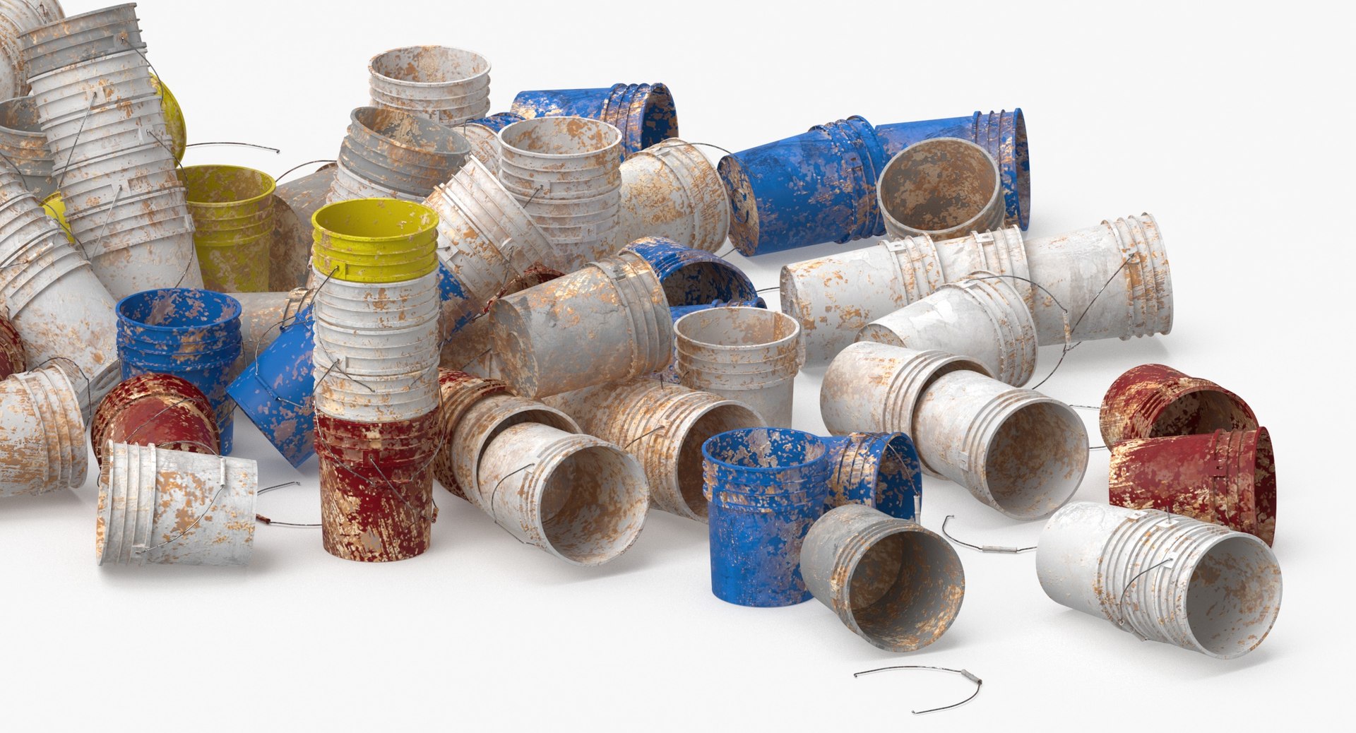 Gallon 5 Bucket Pile Small Medium And Large 3D Model - TurboSquid 2013616