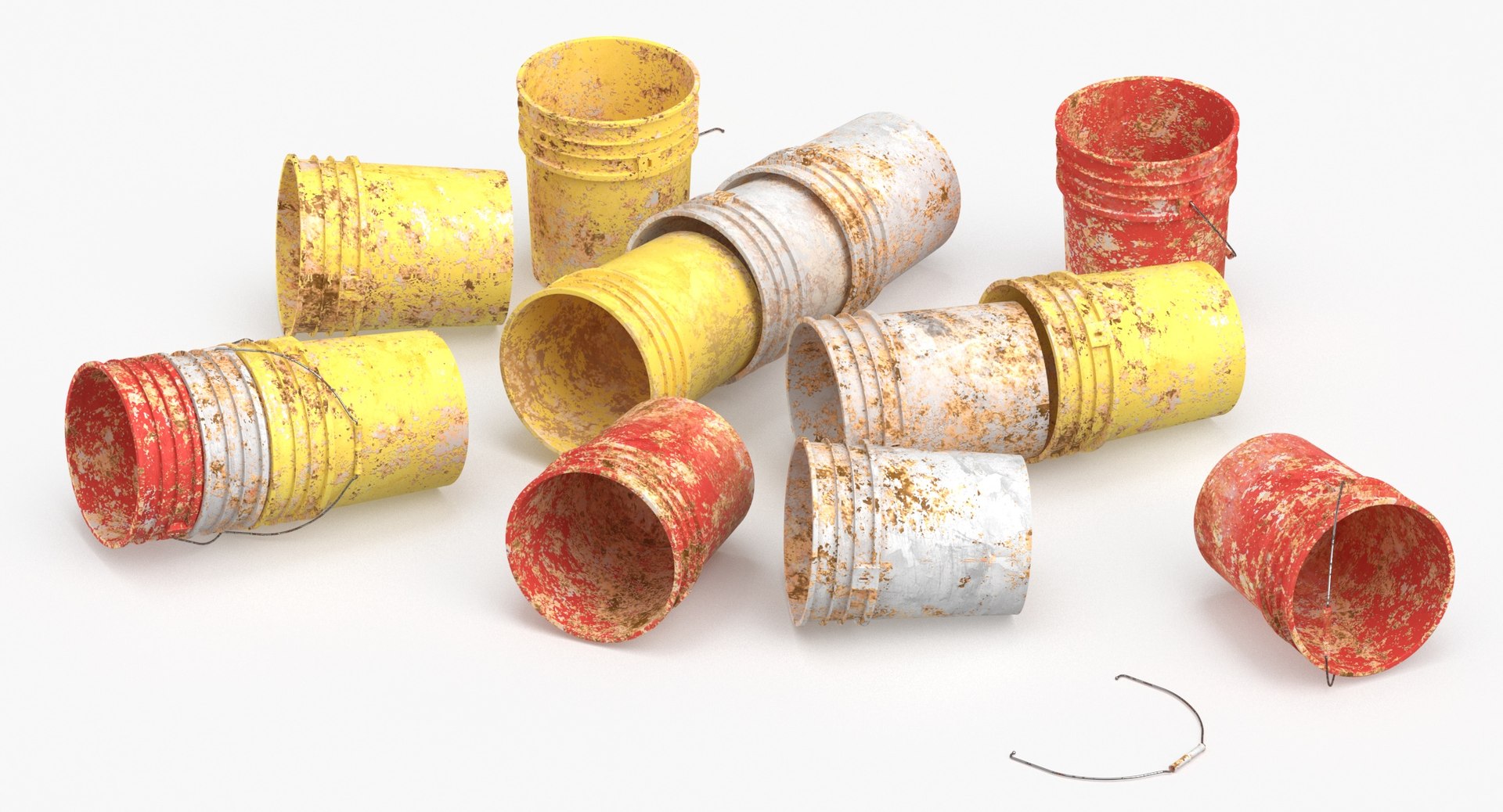 Gallon 5 Bucket Pile Small Medium and Large 3D model - TurboSquid 2013616