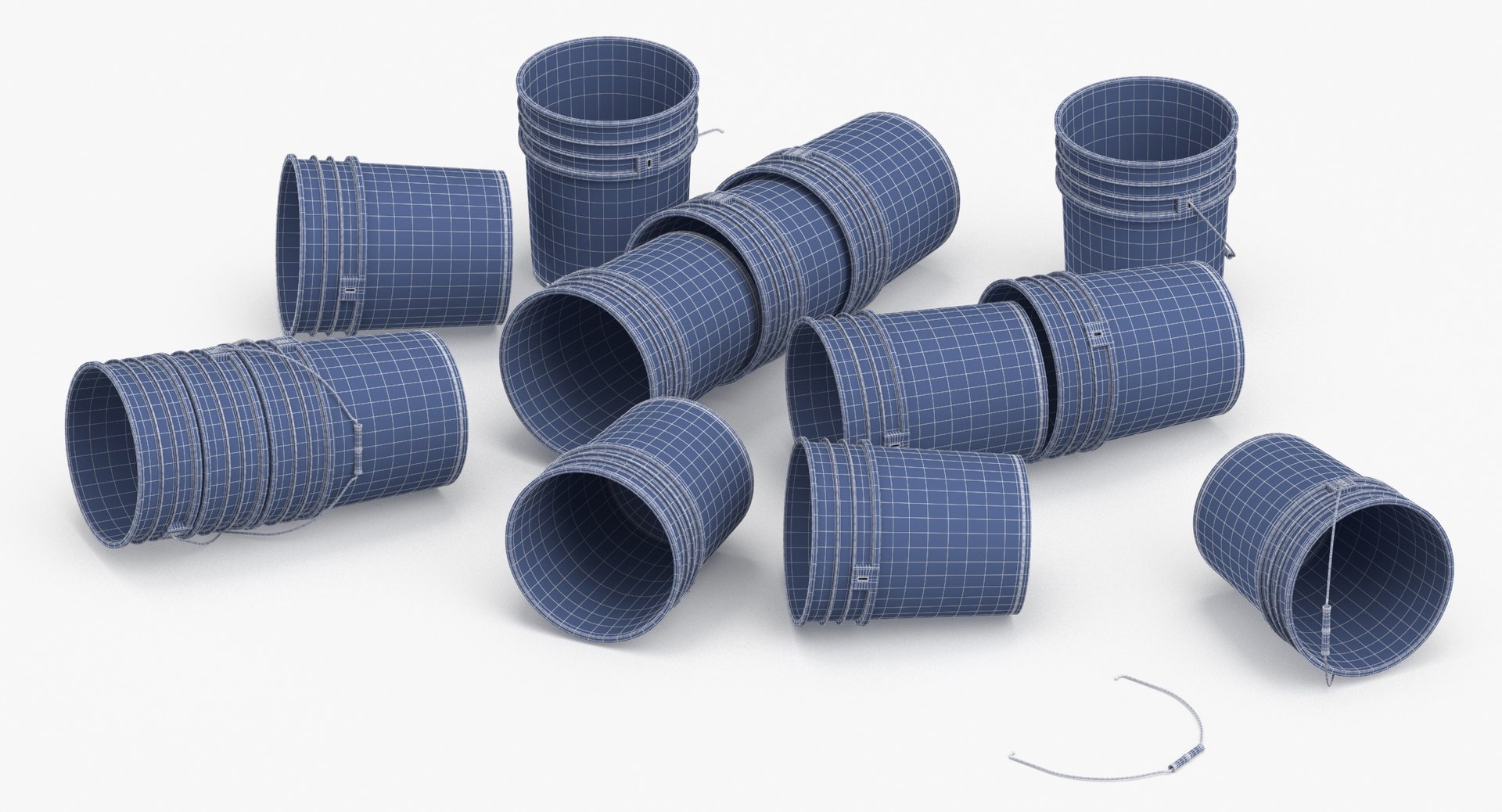 Gallon 5 Bucket Pile Small Medium and Large 3D model - TurboSquid 2013616