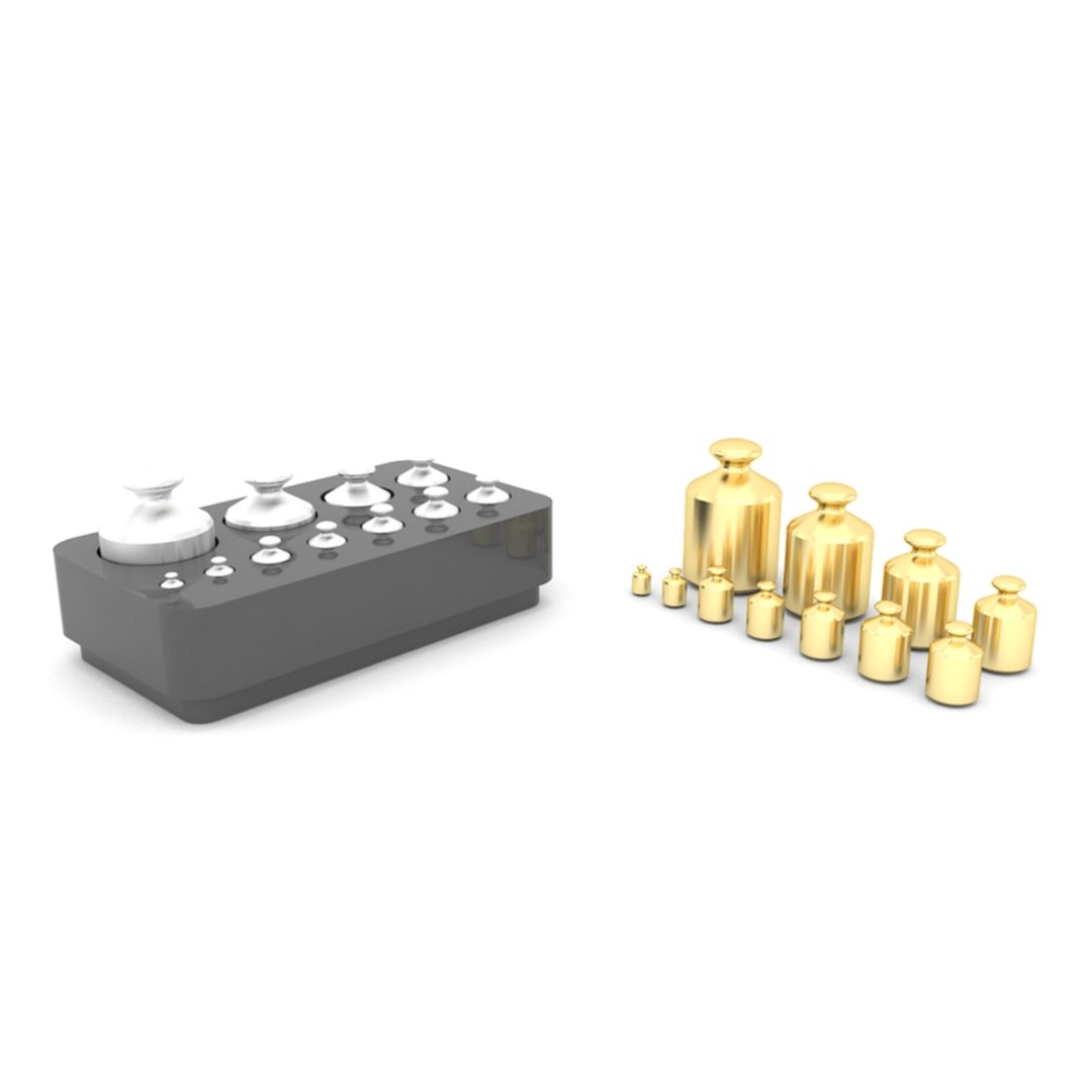 3d Laboratory Calibration Weight Set Model