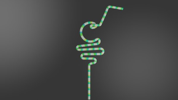 3D Crazy Straw Letter C - TurboSquid 1801248