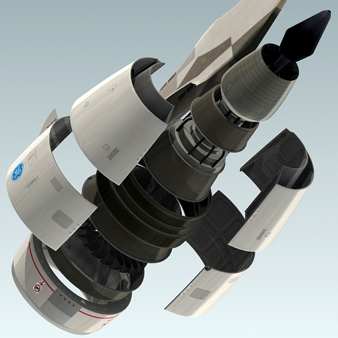 3d Model Gp 7200 Jet Engine