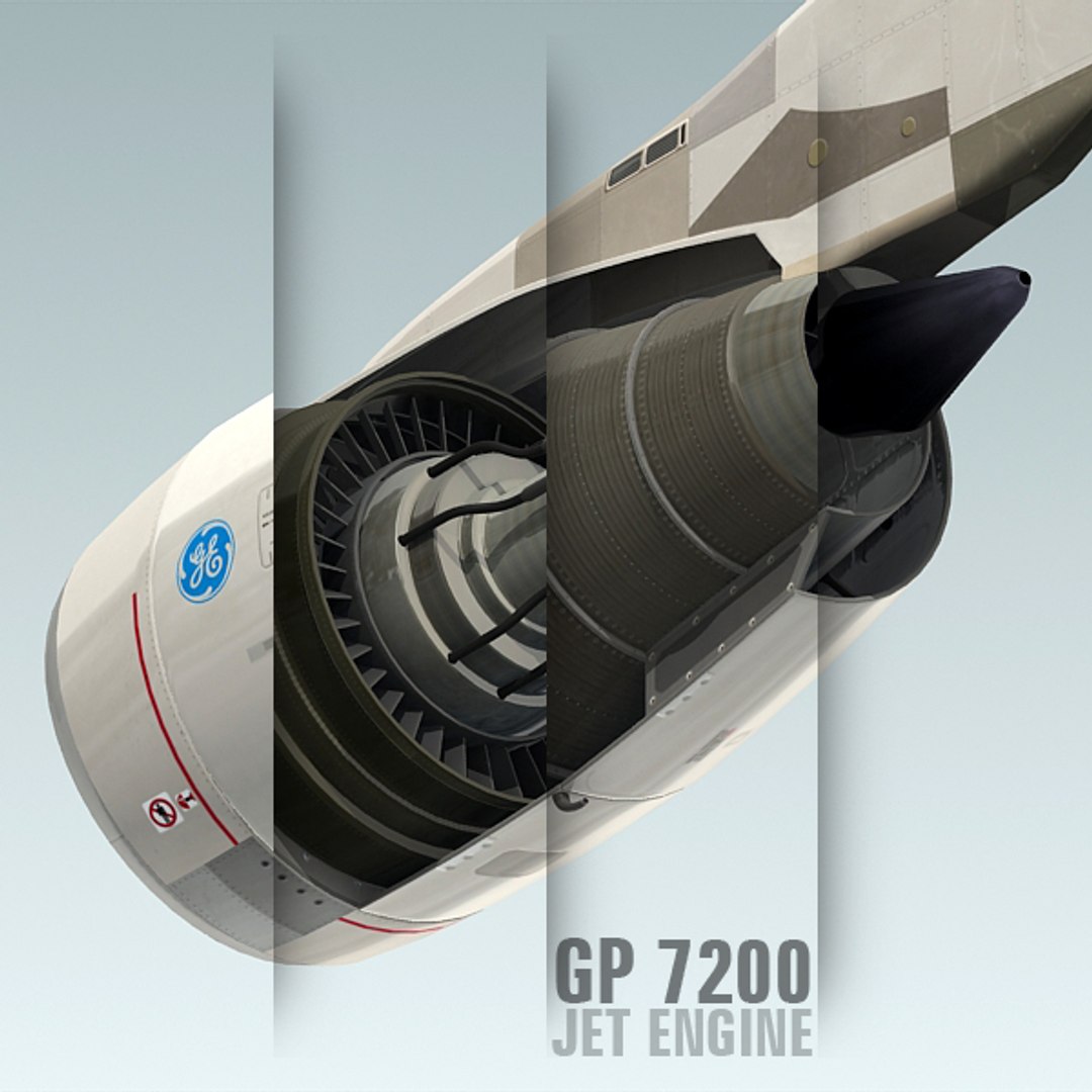 3d Model Gp 7200 Jet Engine