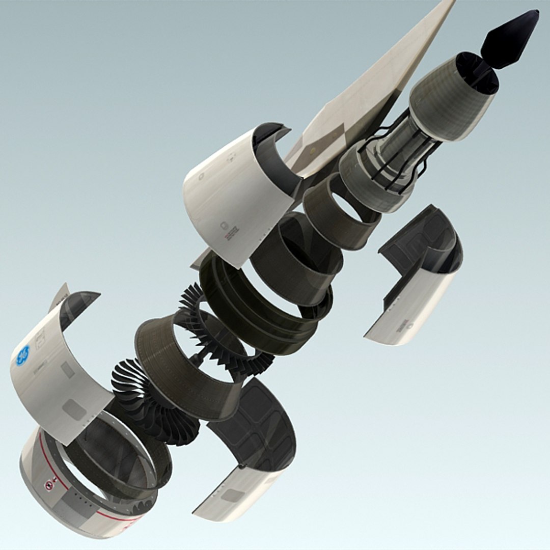 3d Model Gp 7200 Jet Engine